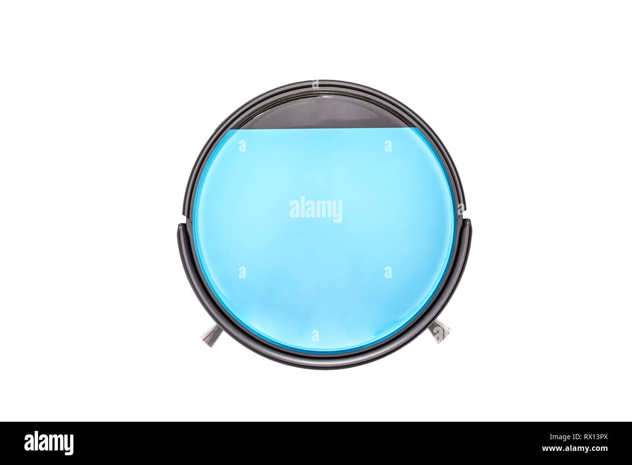 Blue robot vacuum cleaner isolated on white background Stock Photo - Alamy