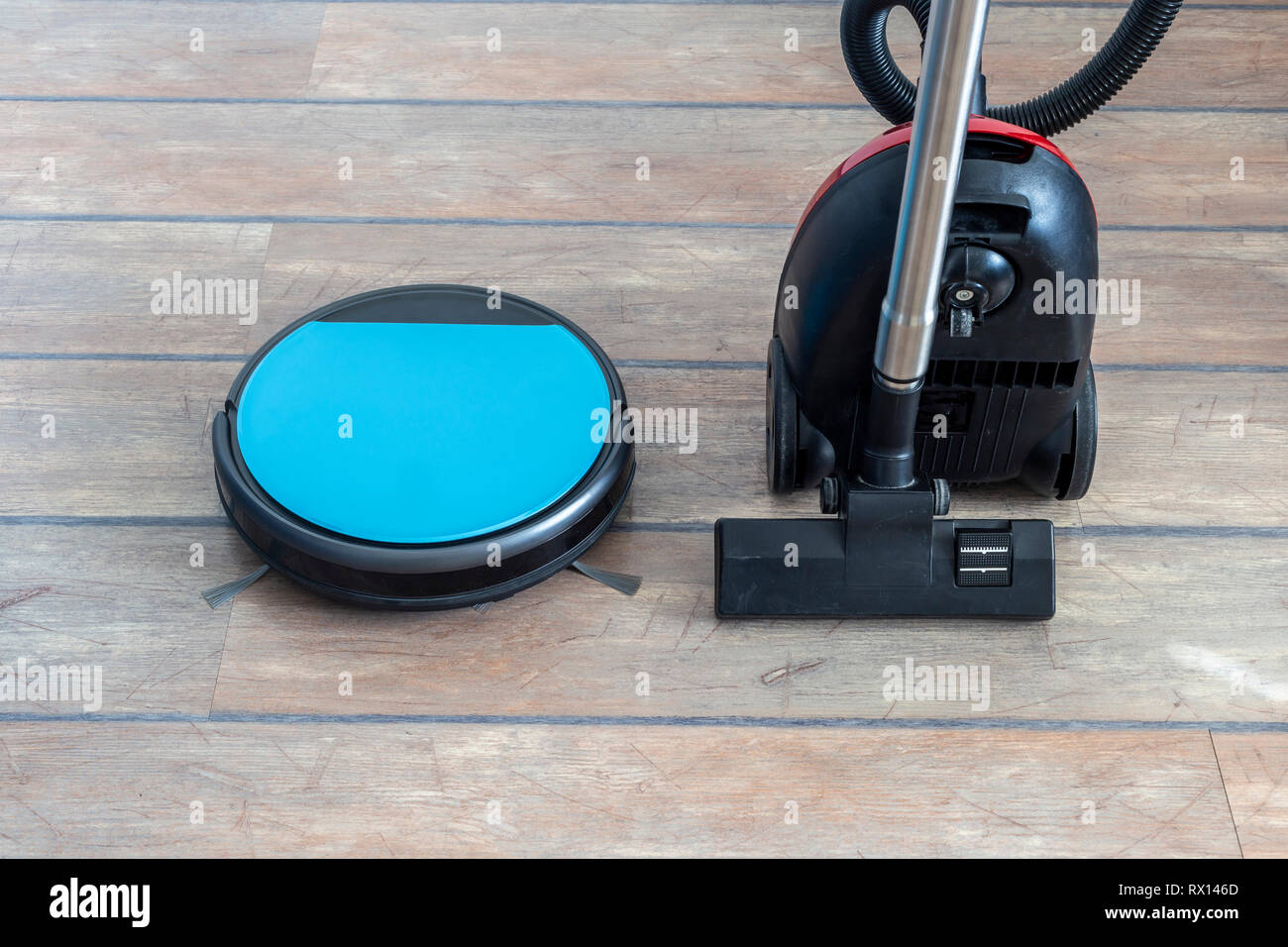 Old versus new and technology evolution concepts. Robot and regular ...