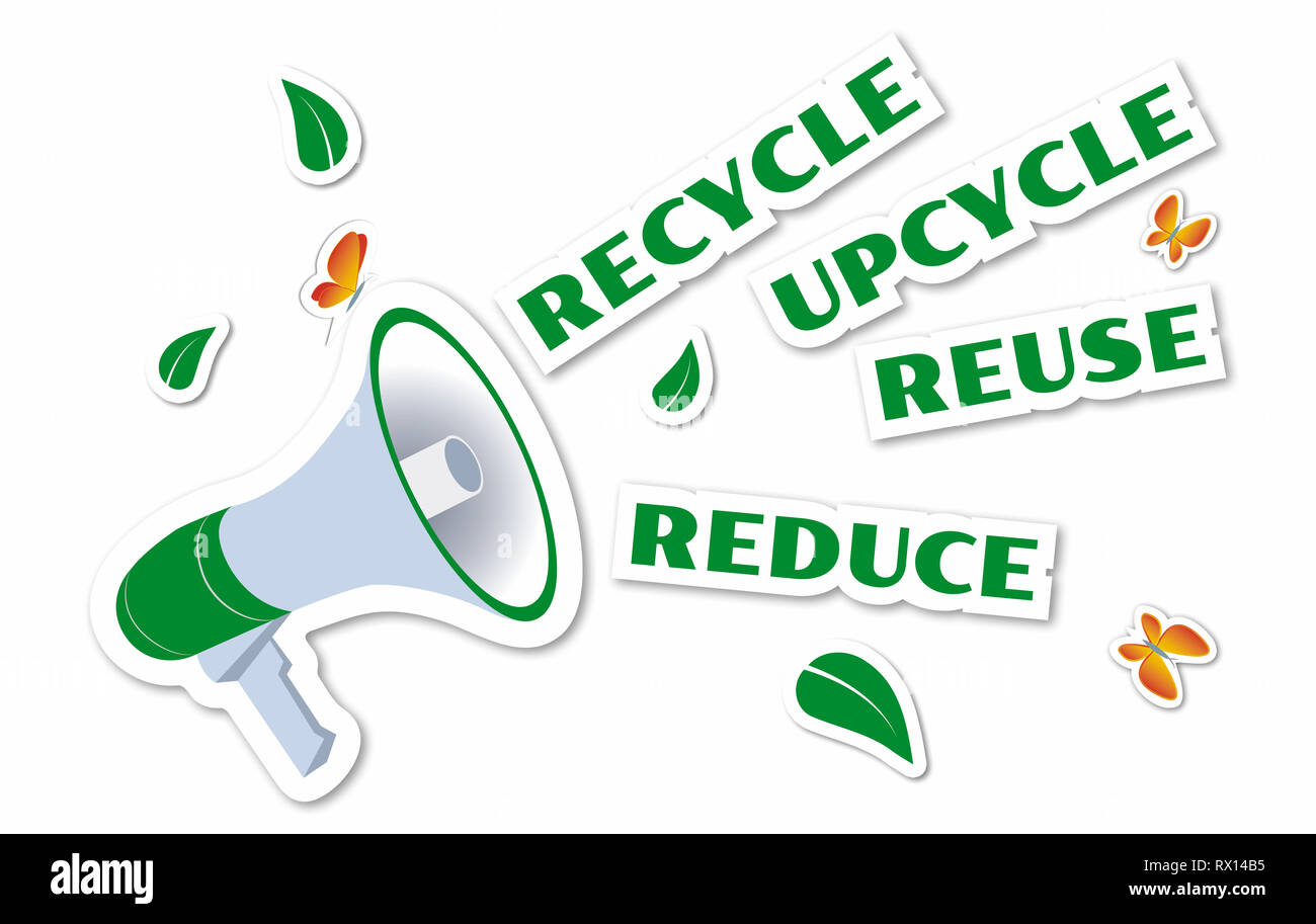 Environmental awareness green stickers isolated on white Stock Photo ...