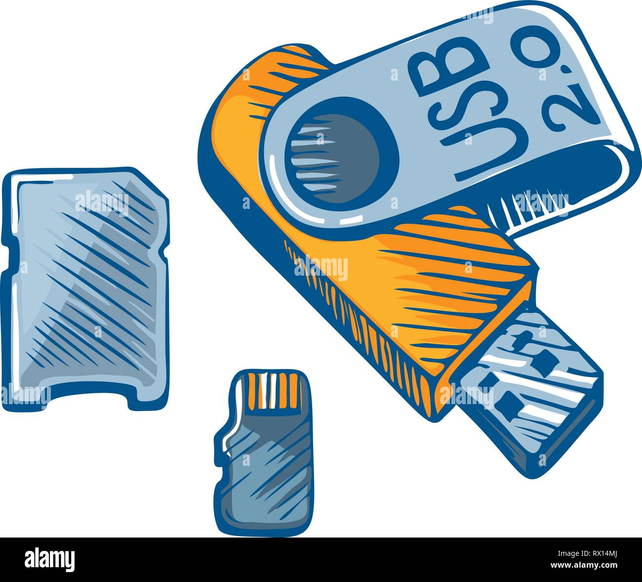 Usb flash drive drawing hi-res stock photography and images - Alamy