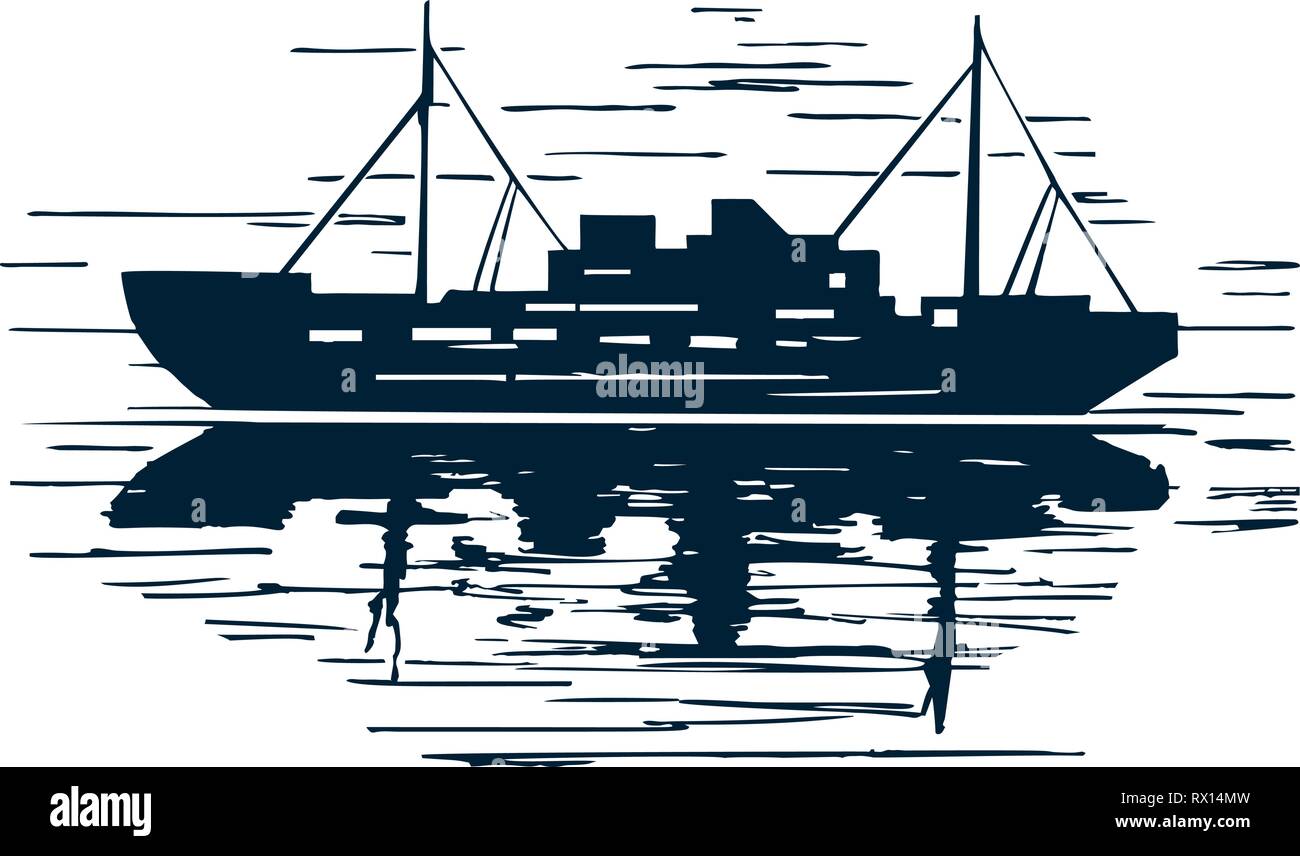 Container ship sea freight Stock Vector Images - Alamy