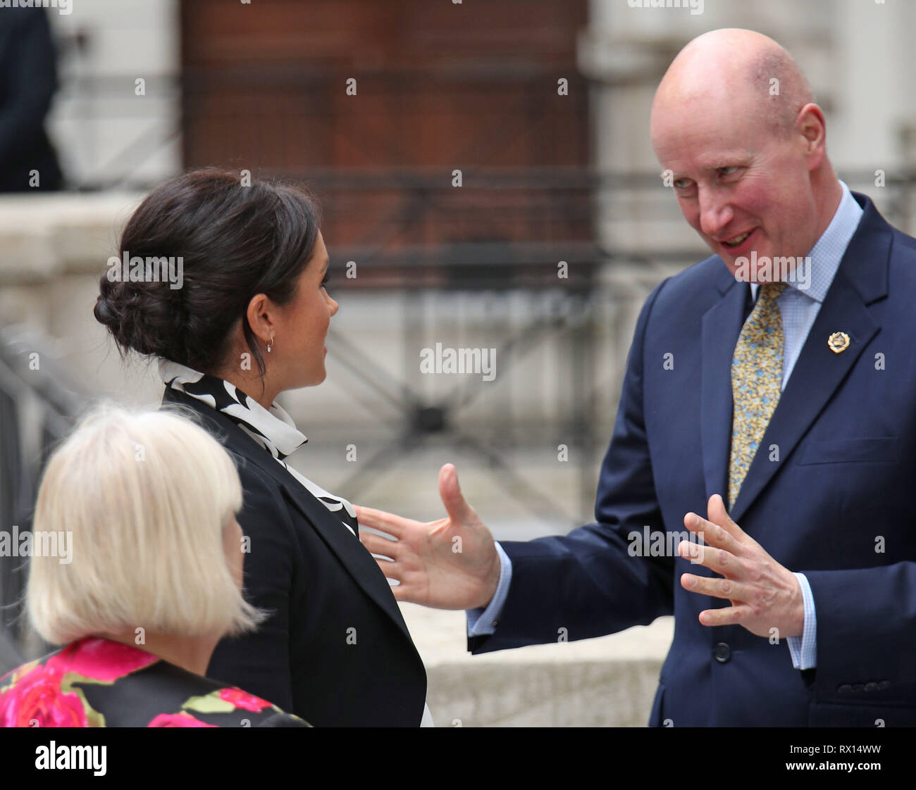 The Duchess of Sussex is greeted by Lord Geidt, former Private ...