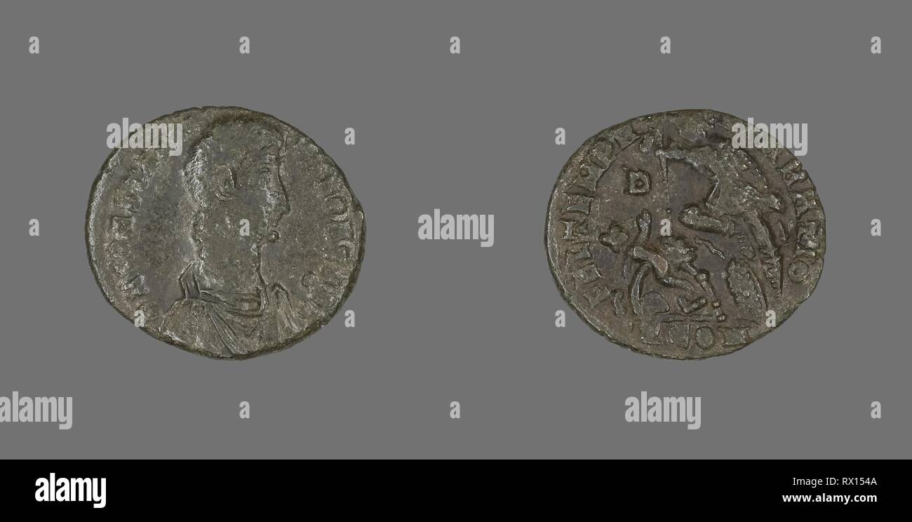 Coin Portraying Emperor Constantius II. Roman, minted in Arles. Date ...