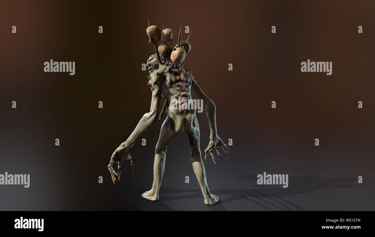 Nuclear post-apocalypse mutant soldier 3d render Stock Photo - Alamy