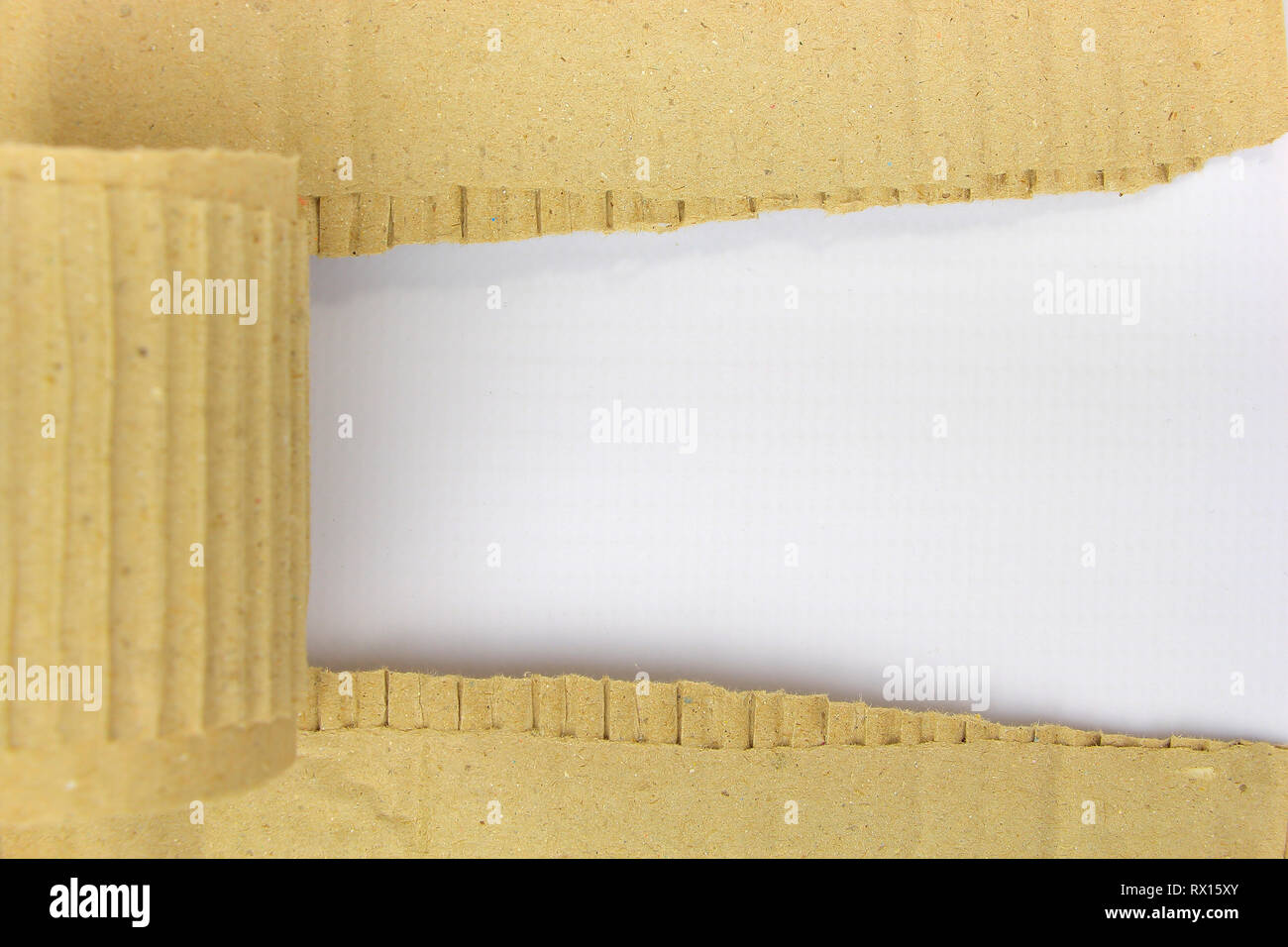 Torn cardboard sheet with place for text isolated on white Stock Photo ...