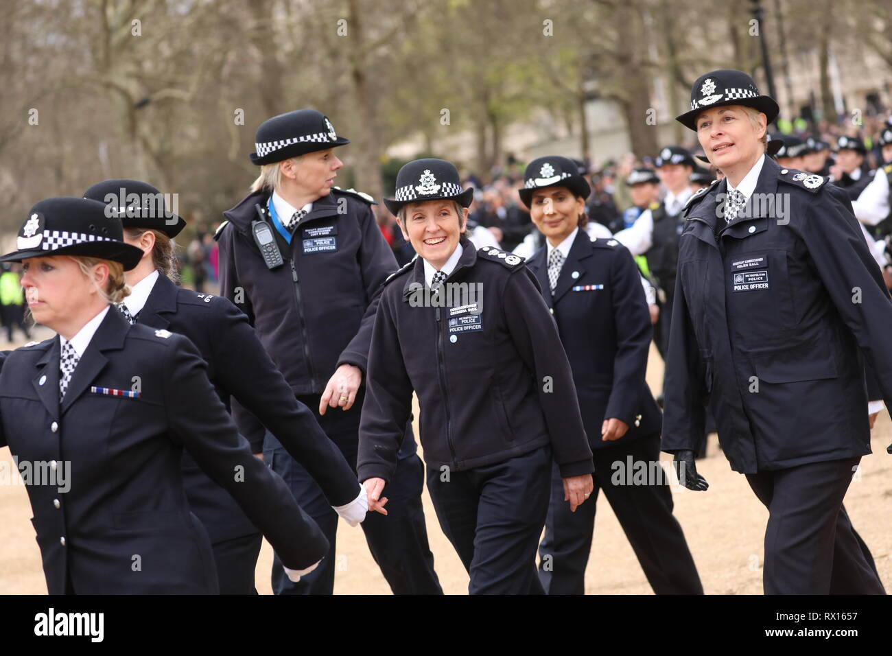 Metropolitan Police Commissioner Cressida Dick (centre) with female ...