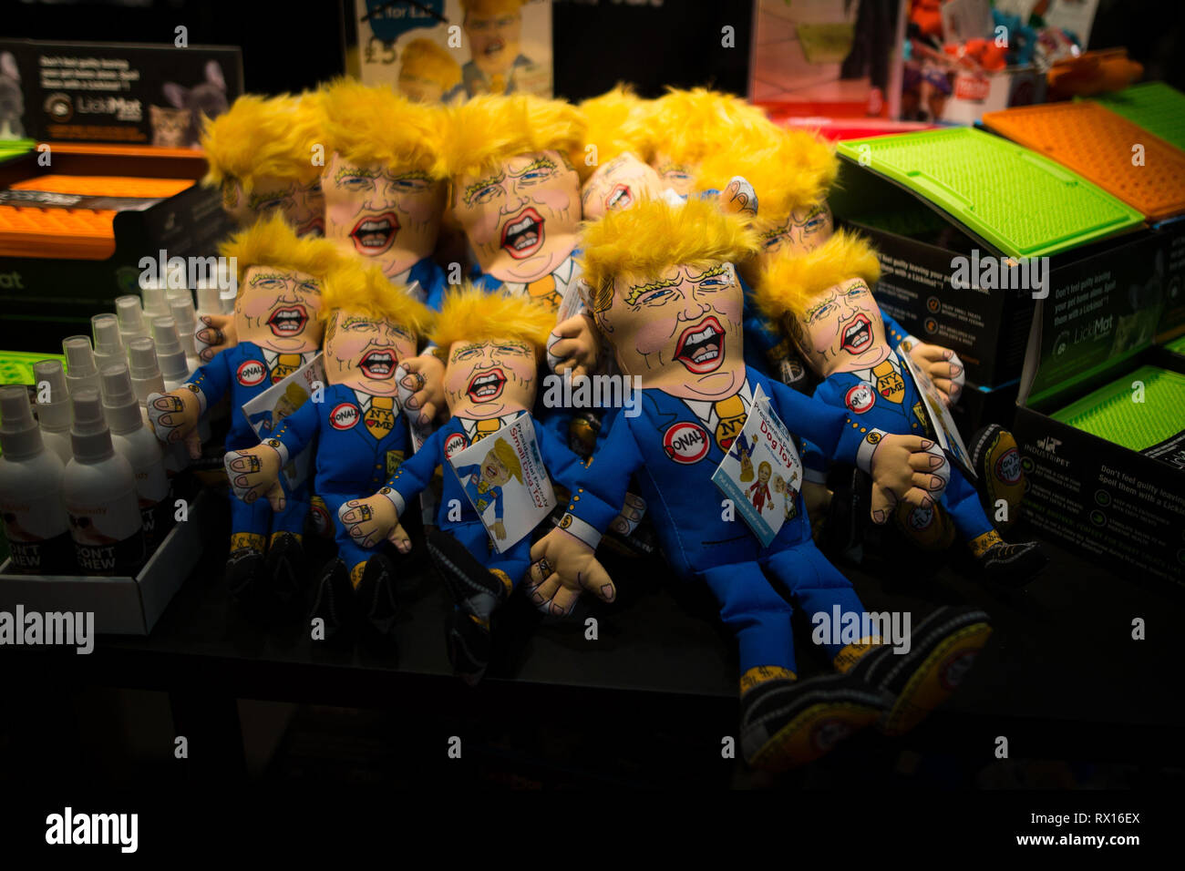 Donald Trump chew toys on sale at the Birmingham National Exhibition ...