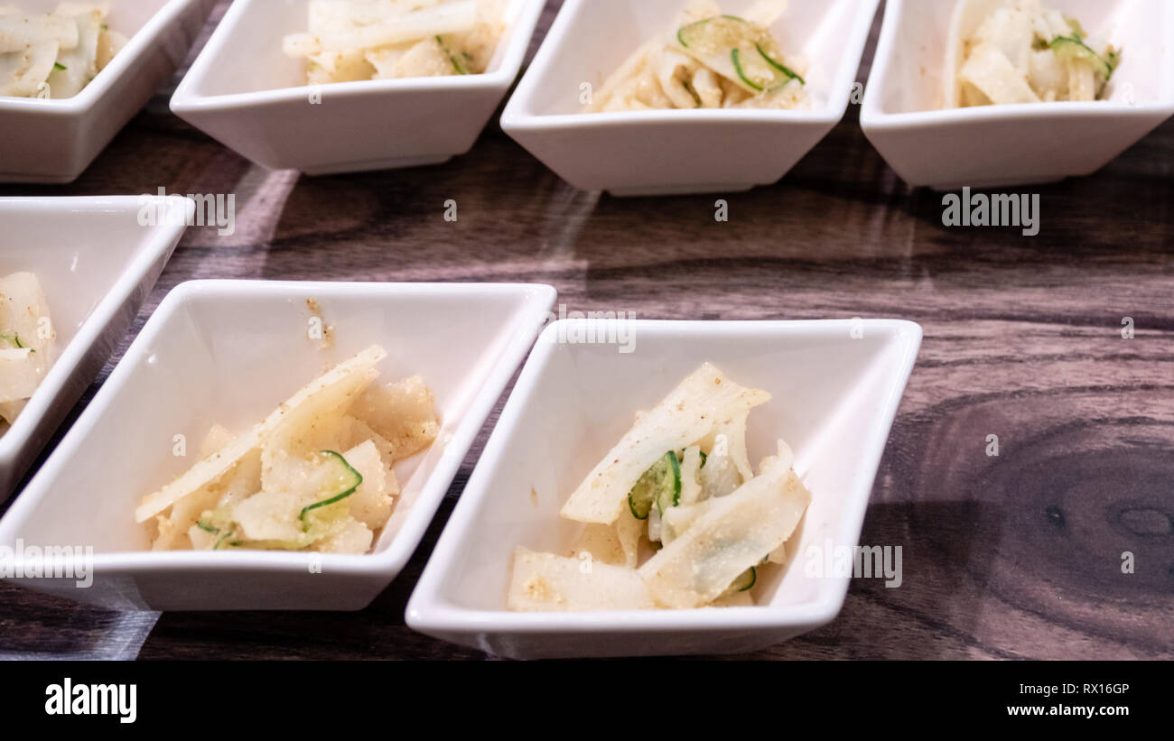 Japanese gourmet cuisine in small plates Stock Photo - Alamy