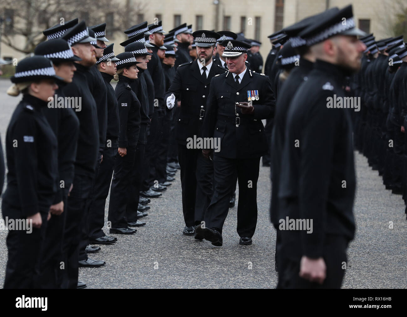 Assistant Chief Constable Bernard Higgins inspects the latest recruits ...