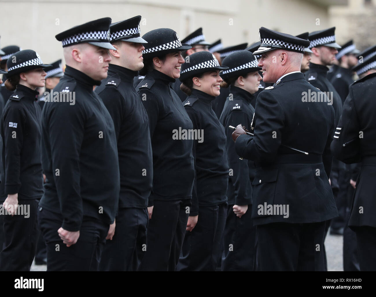 Assistant Chief Constable Bernard Higgins inspects the latest recruits ...