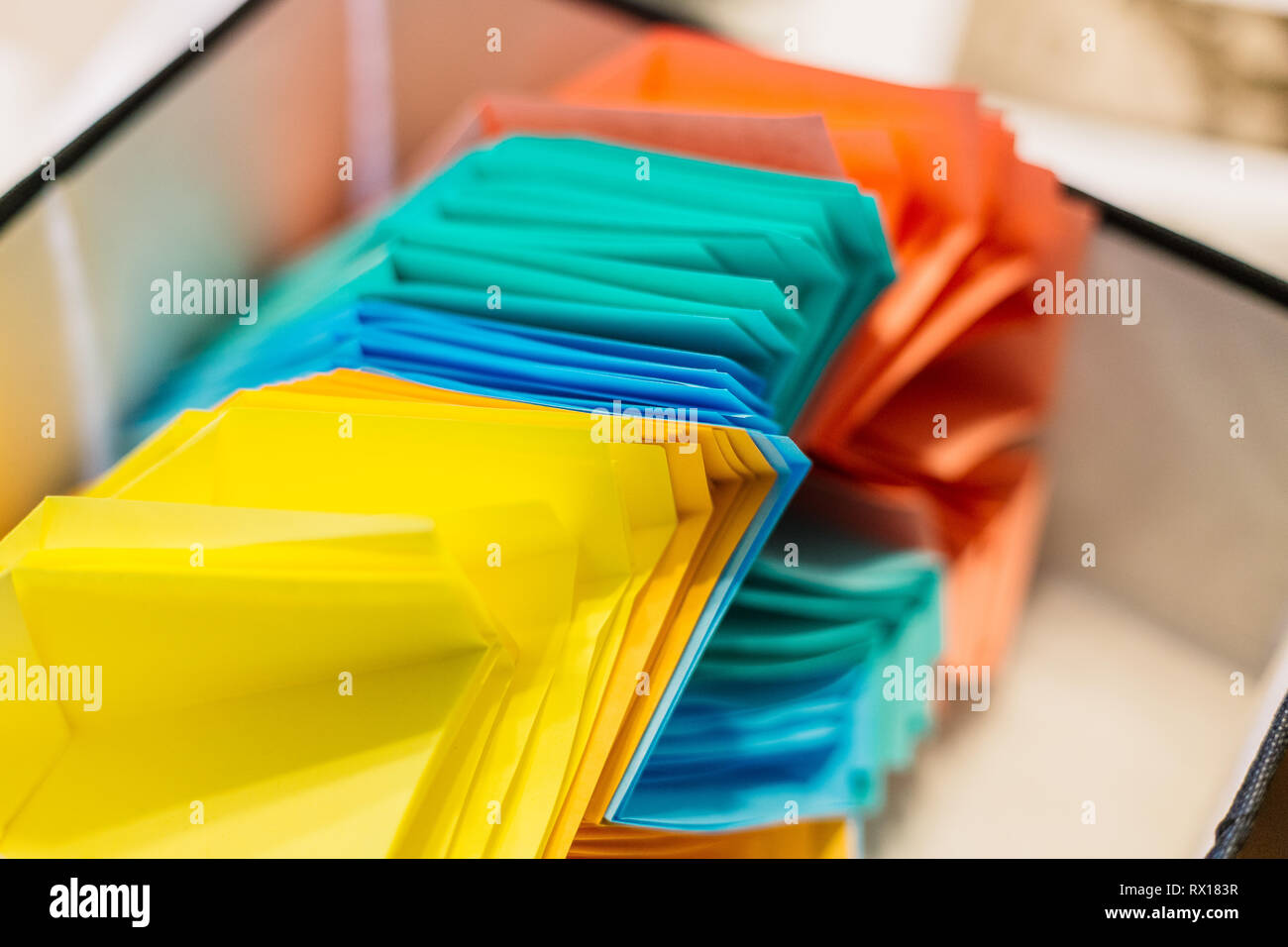 colorful paper airplanes on wooden table background. childhood,freedom ...