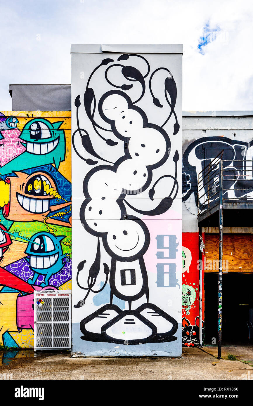 Graffiti by some talented artists in Downtown Houston, TX Stock Photo ...