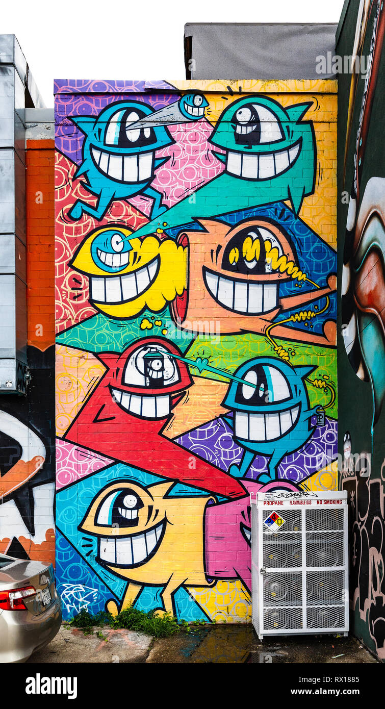 Graffiti by some talented artists in Downtown Houston, TX Stock Photo ...