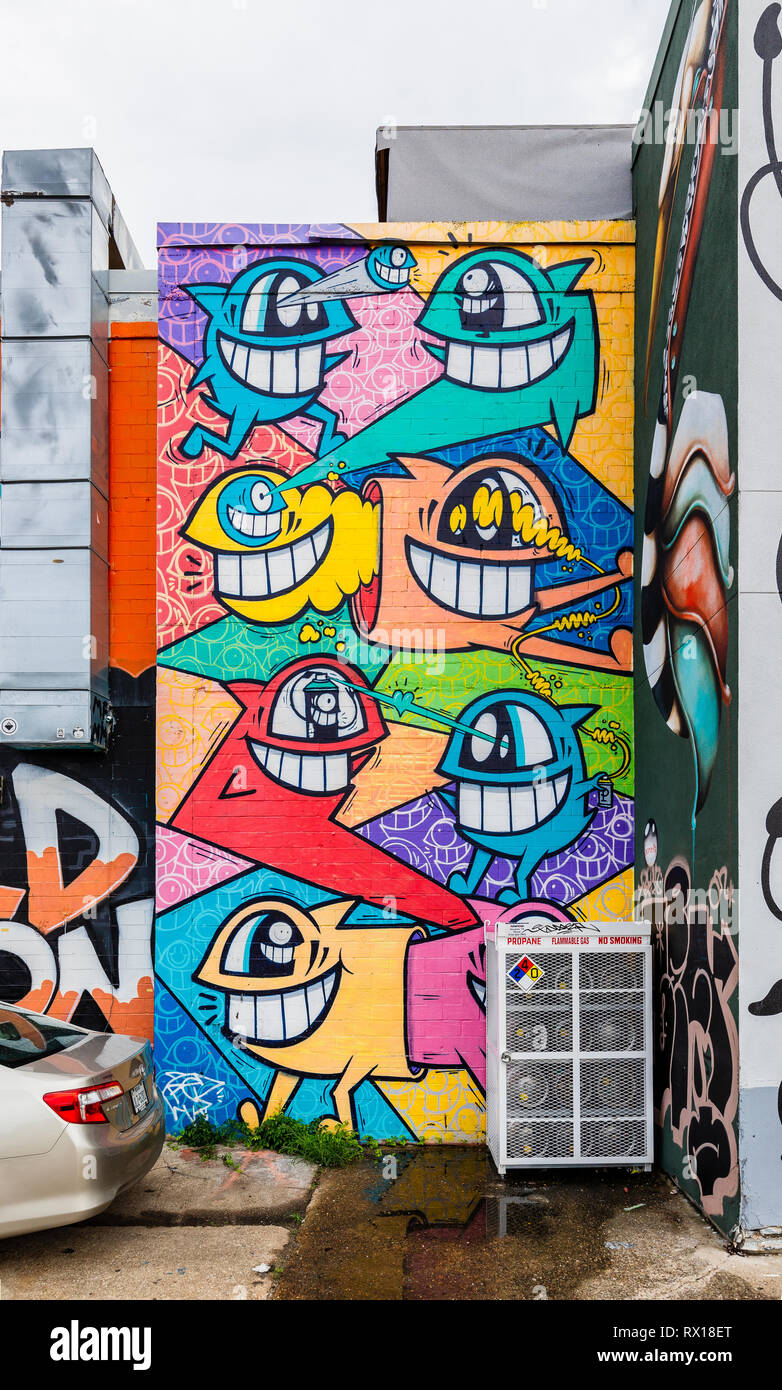 Graffiti by some talented artists in Downtown Houston, TX Stock Photo ...