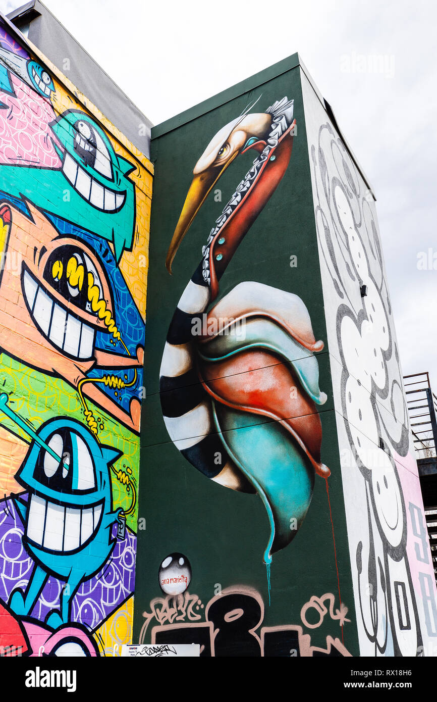 Graffiti by some talented artists in Downtown Houston, TX Stock Photo ...