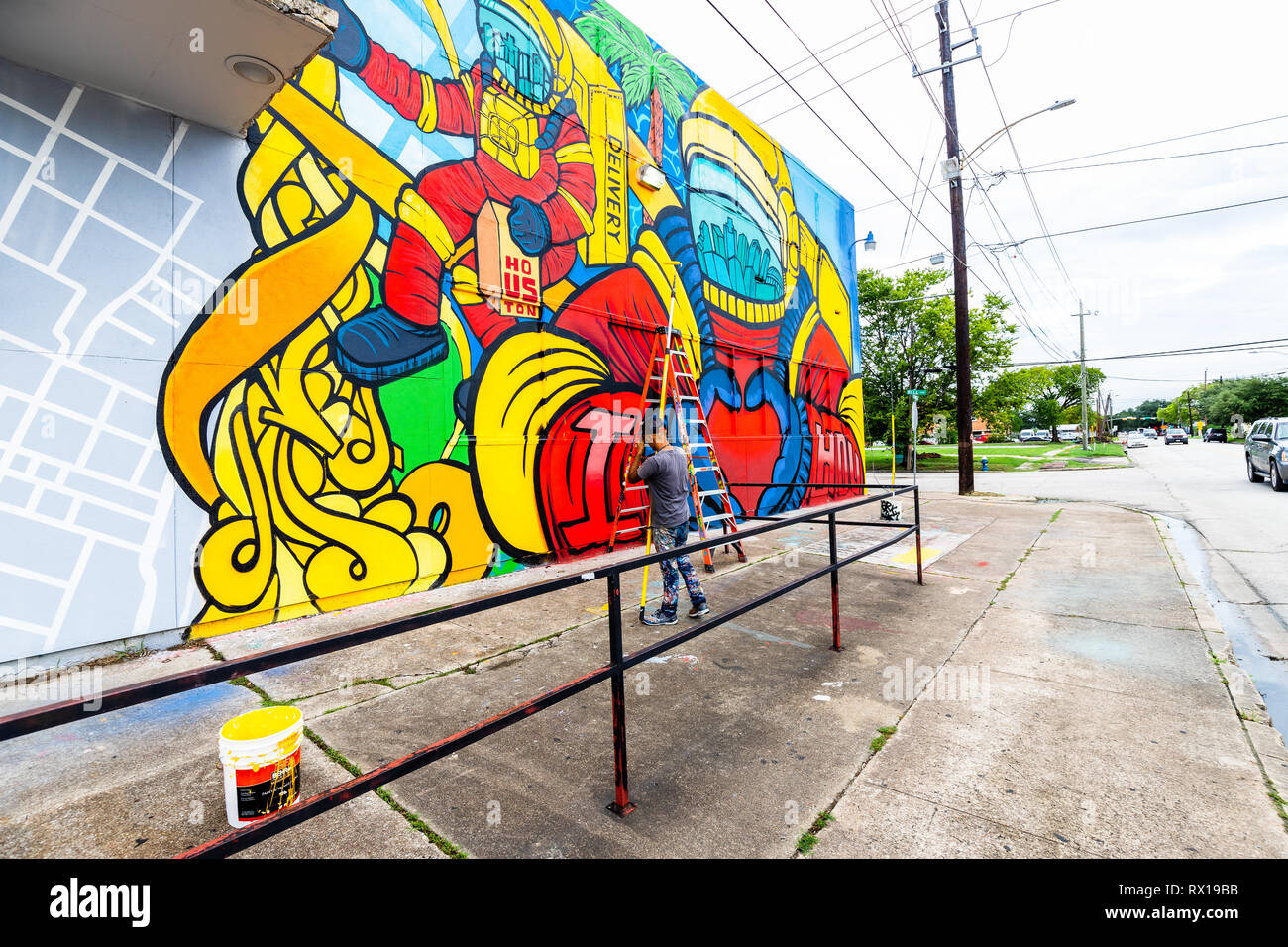Graffiti by some talented artists in Downtown Houston, TX Stock Photo ...