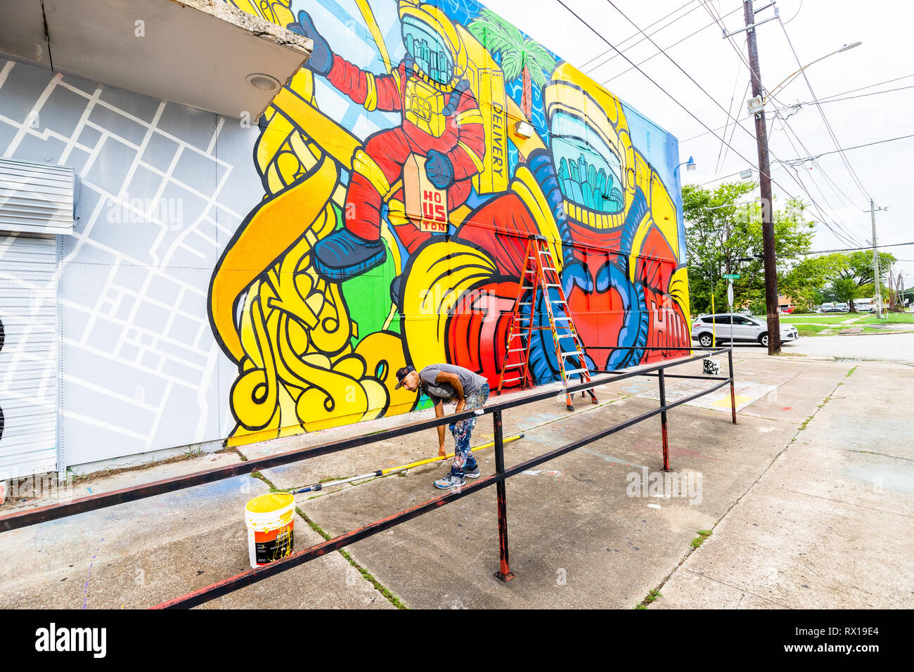 Graffiti by some talented artists in Downtown Houston, TX Stock Photo ...