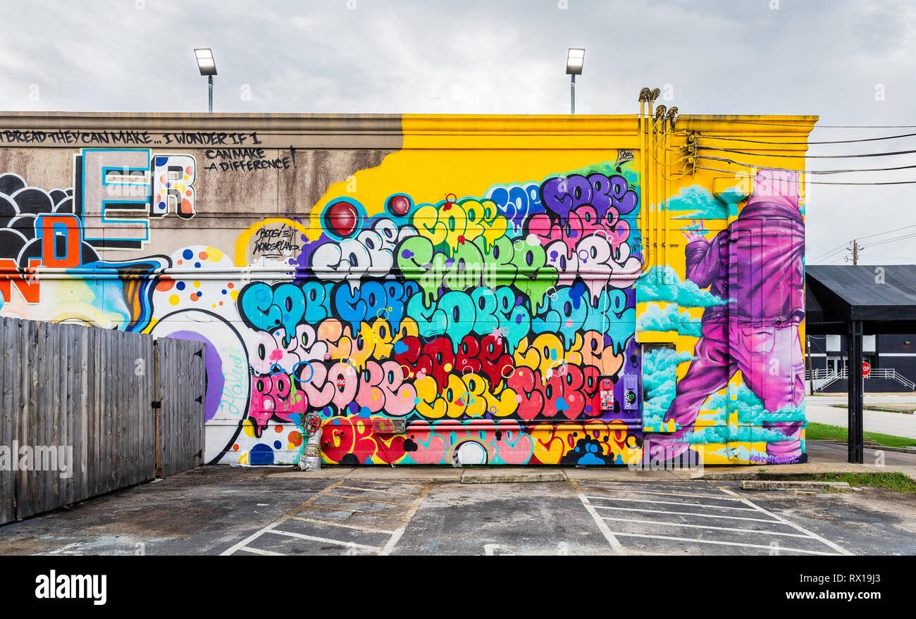 Graffiti by some talented artists in Downtown Houston, TX Stock Photo ...