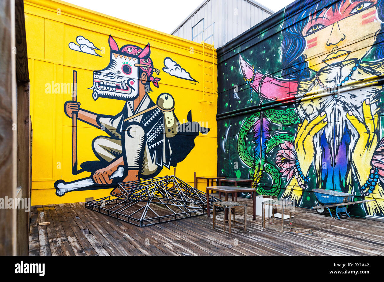 Graffiti by some talented artists in Downtown Houston, TX Stock Photo ...