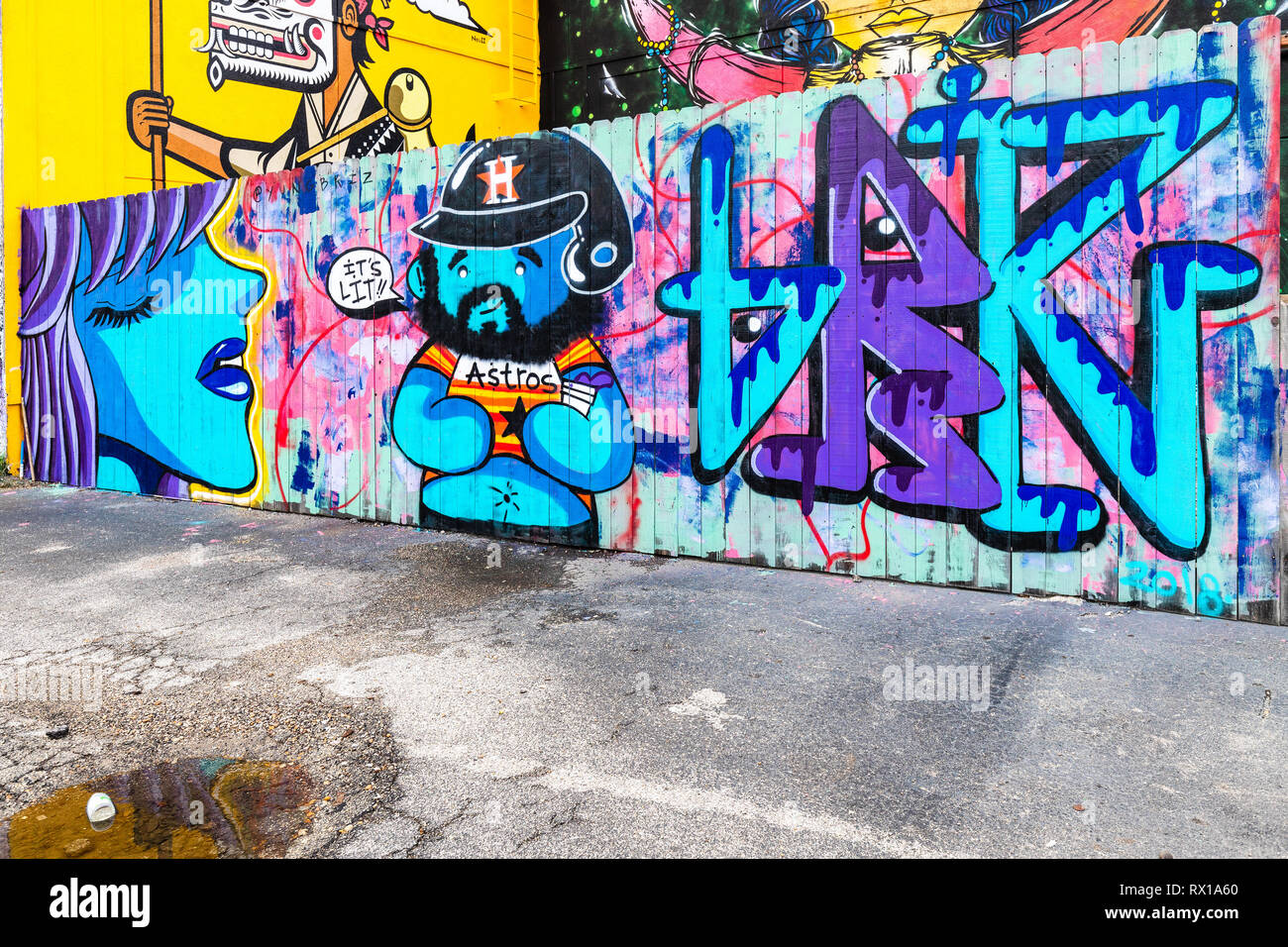 Graffiti by some talented artists in Downtown Houston, TX Stock Photo ...