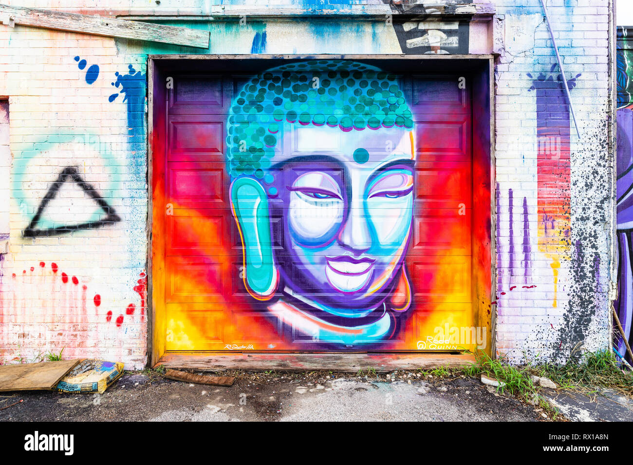 Graffiti by some talented artists in Downtown Houston, TX Stock Photo ...