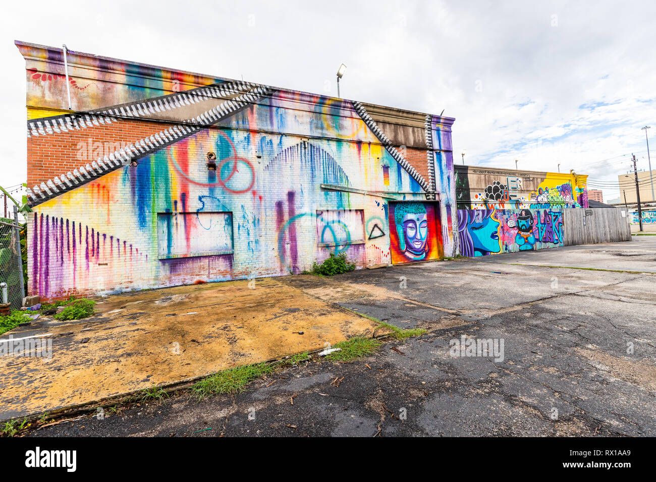 Graffiti by some talented artists in Downtown Houston, TX Stock Photo ...