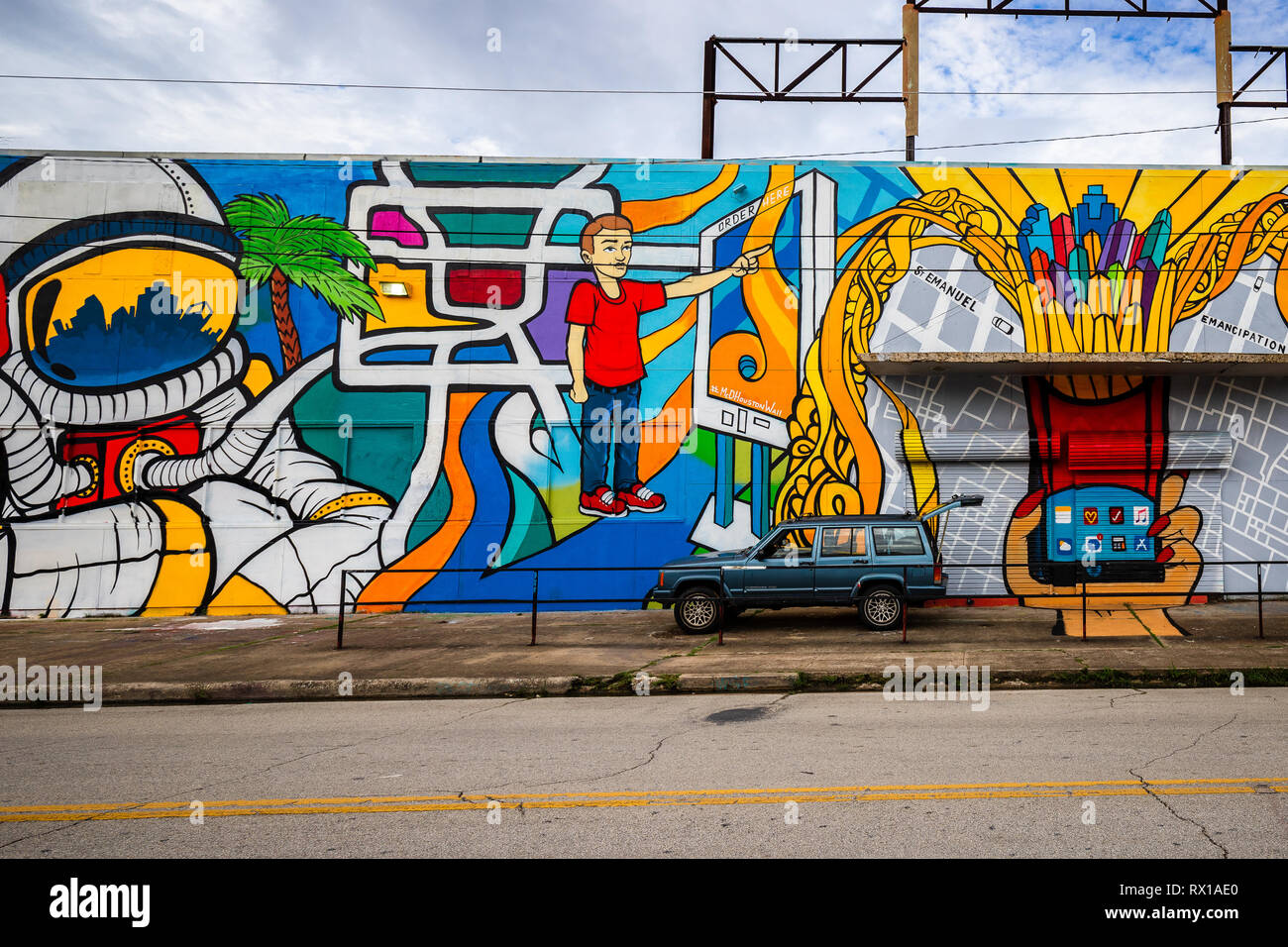 Graffiti by some talented artists in Downtown Houston, TX Stock Photo ...