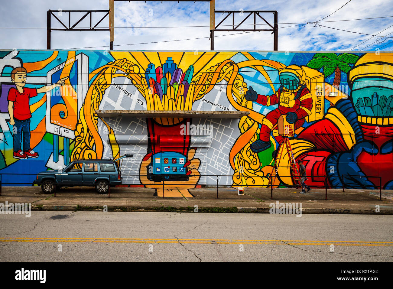 Graffiti by some talented artists in Downtown Houston, TX Stock Photo ...