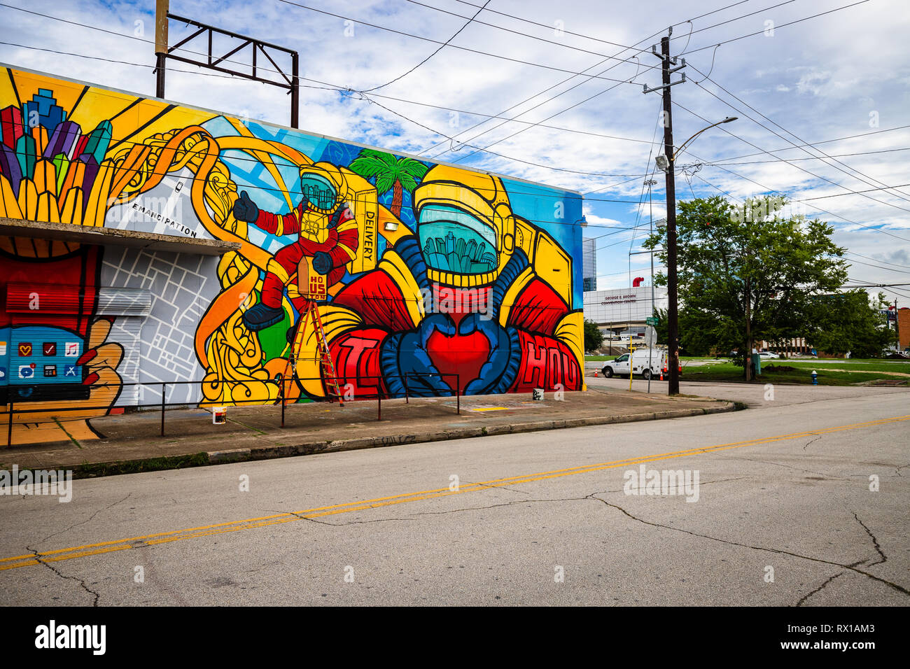 Graffiti by some talented artists in Downtown Houston, TX Stock Photo ...