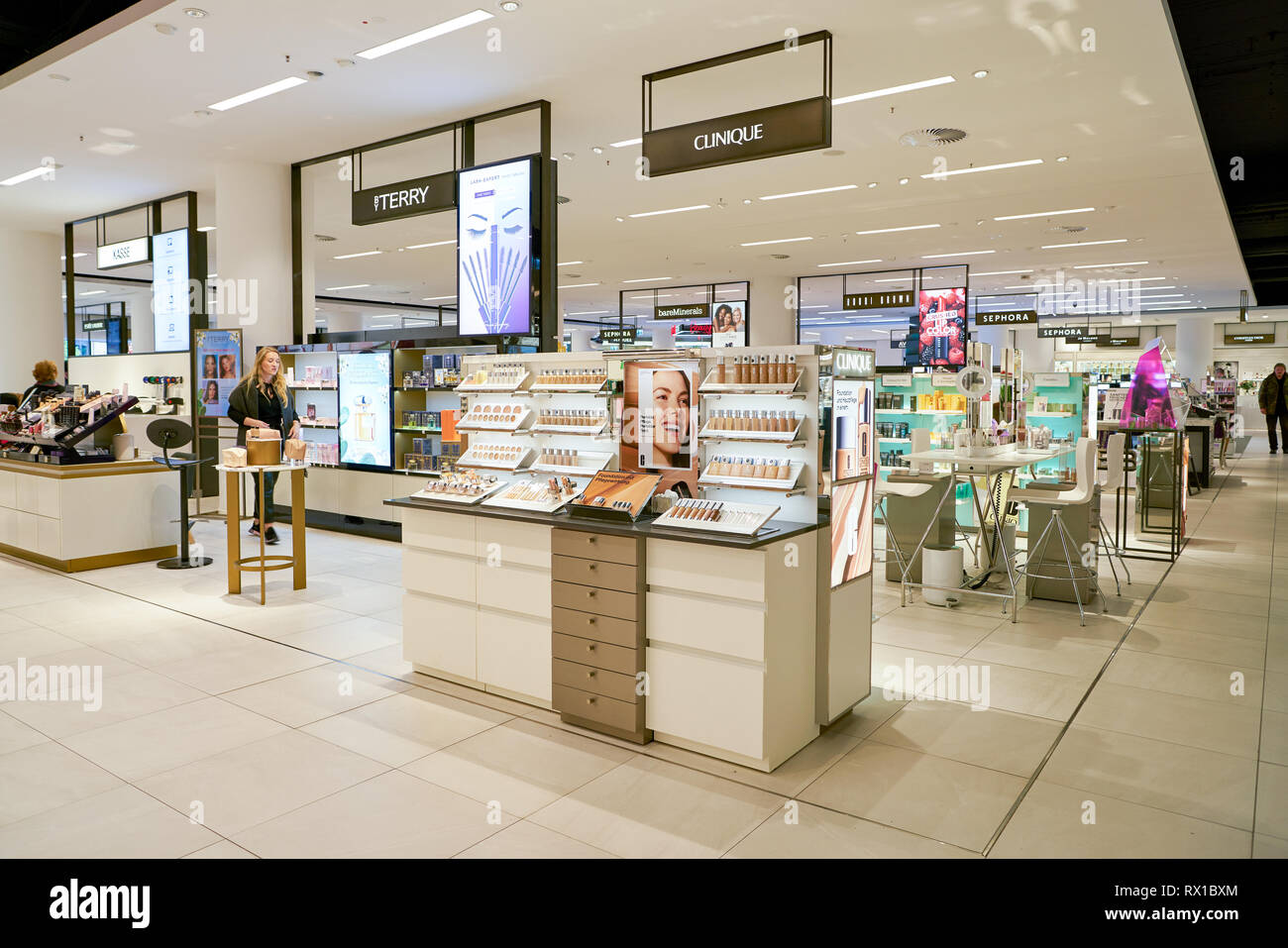 DUSSELDORF, GERMANY - CIRCA SEPTEMBER, 2018: cosmetics on display at ...