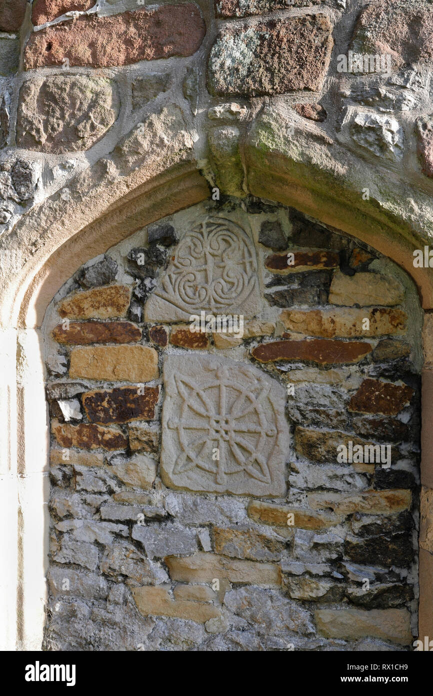 Bricked up doorway, Hartington church, Derbyshire England UK Stock ...