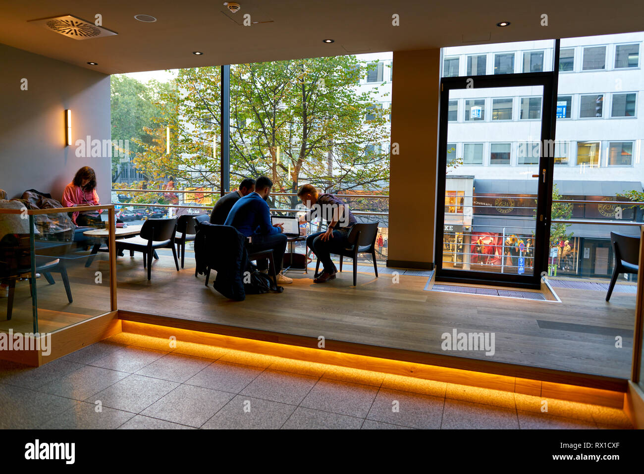 DUSSELDORF, GERMANY - CIRCA SEPTEMBER, 2018: interior shot of Starbucks ...