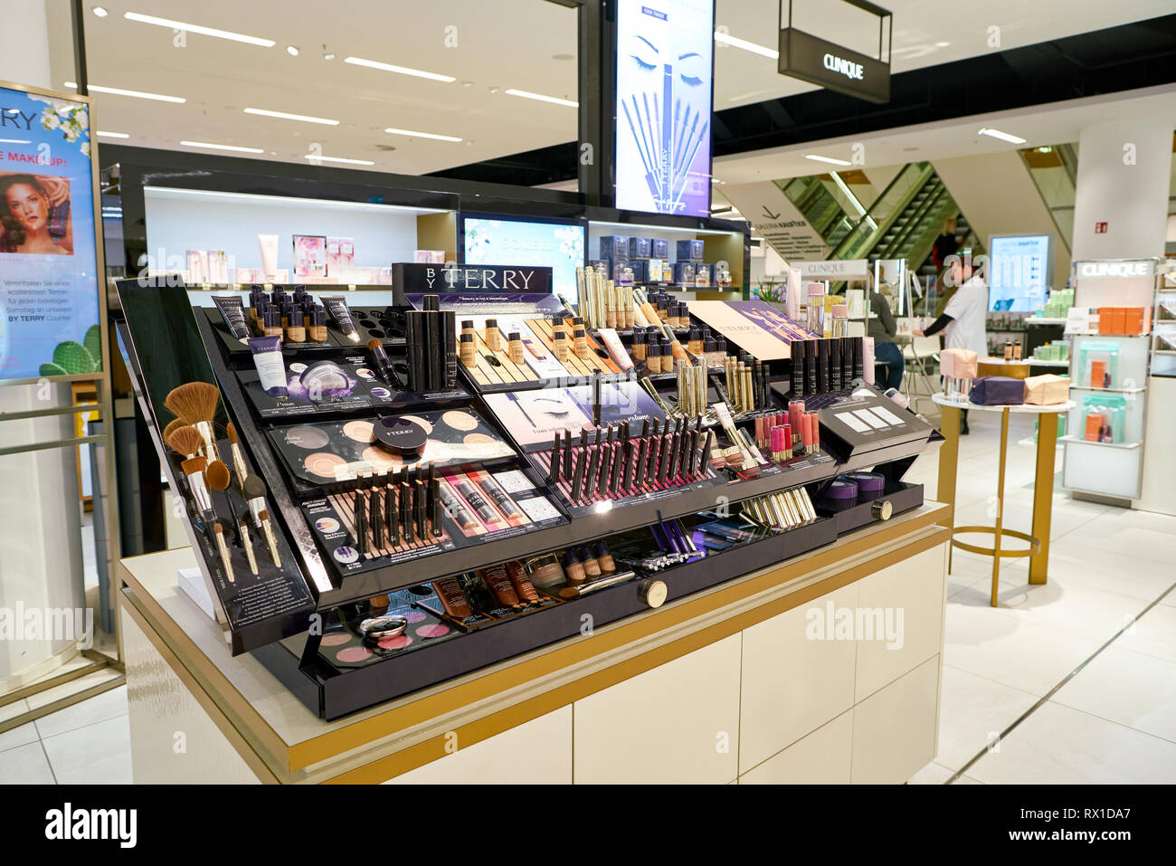 DUSSELDORF, GERMANY - CIRCA SEPTEMBER, 2018: cosmetics on display at ...