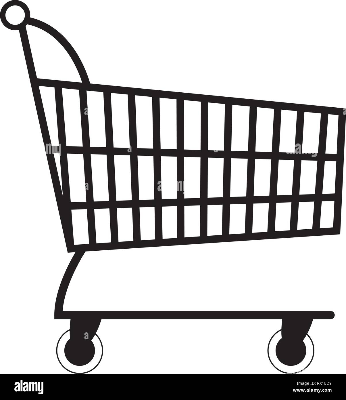empty shopping cart symbol in black and white Stock Vector Image & Art ...