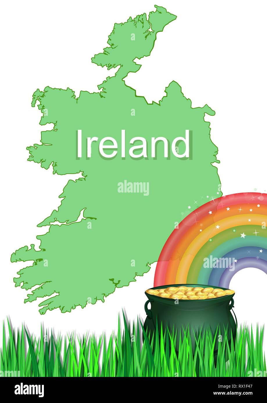 Pot Of Gold At The End Of The Rainbow High Resolution Stock Photography ...