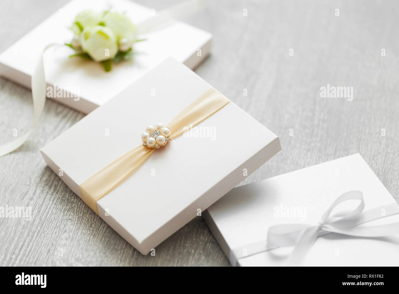 Wedding boxes for gifts or invitation cards Stock Photo - Alamy
