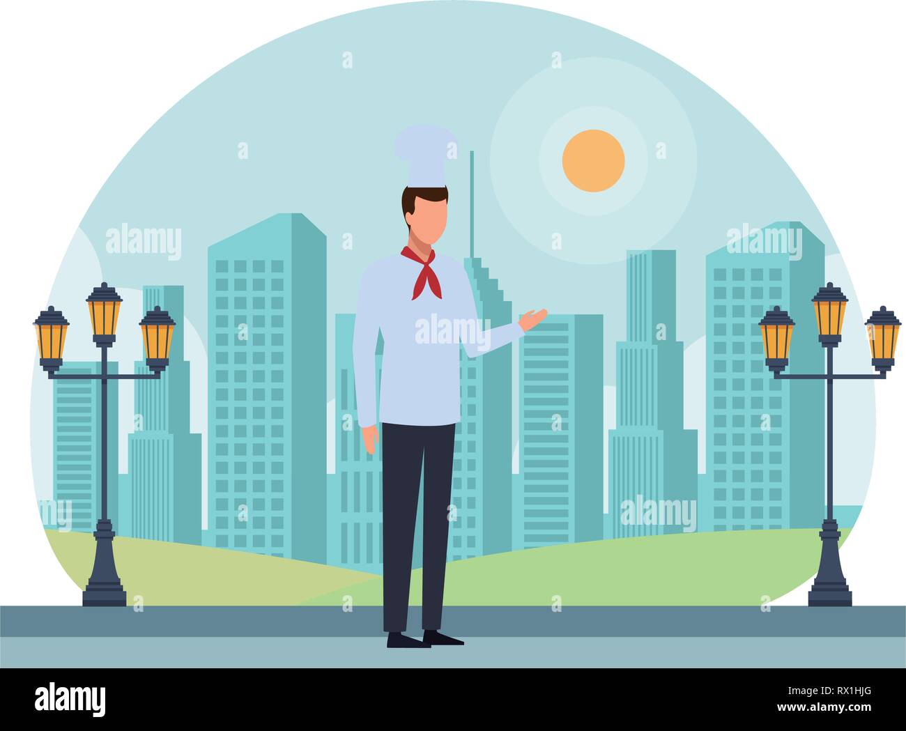 Chef faceless cartoon hi-res stock photography and images - Alamy