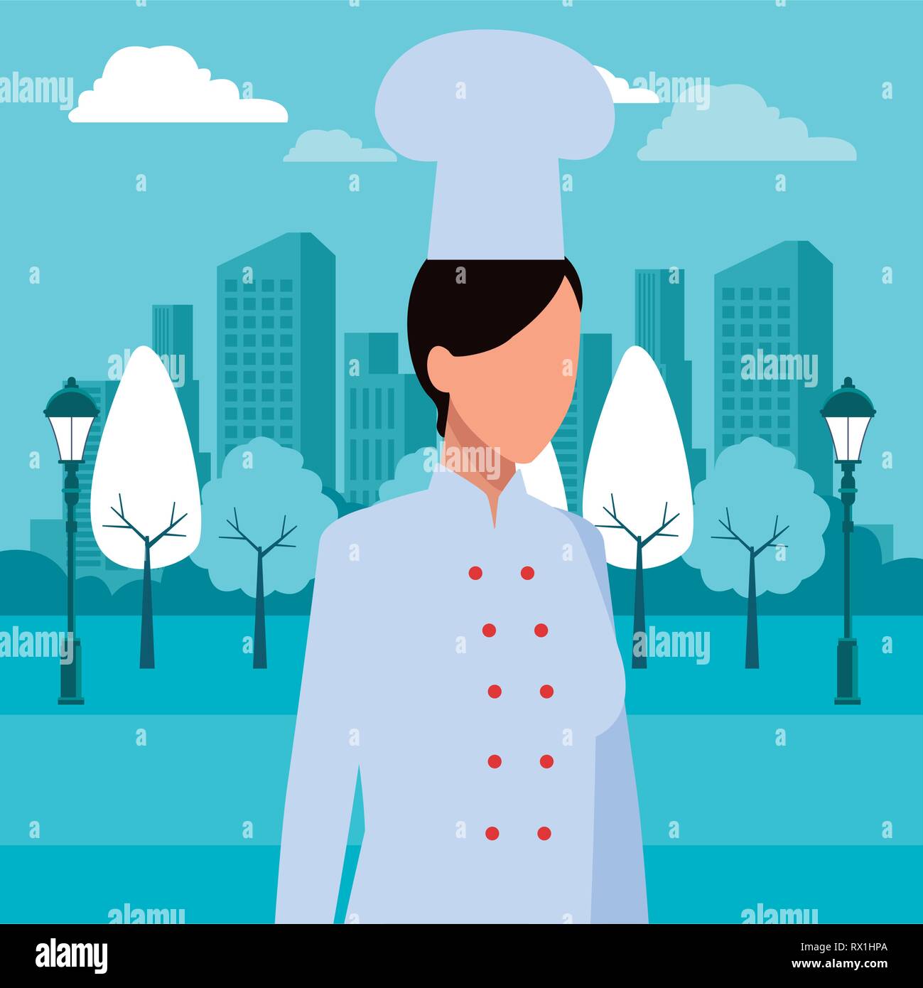 Chef faceless cartoon hi-res stock photography and images - Alamy