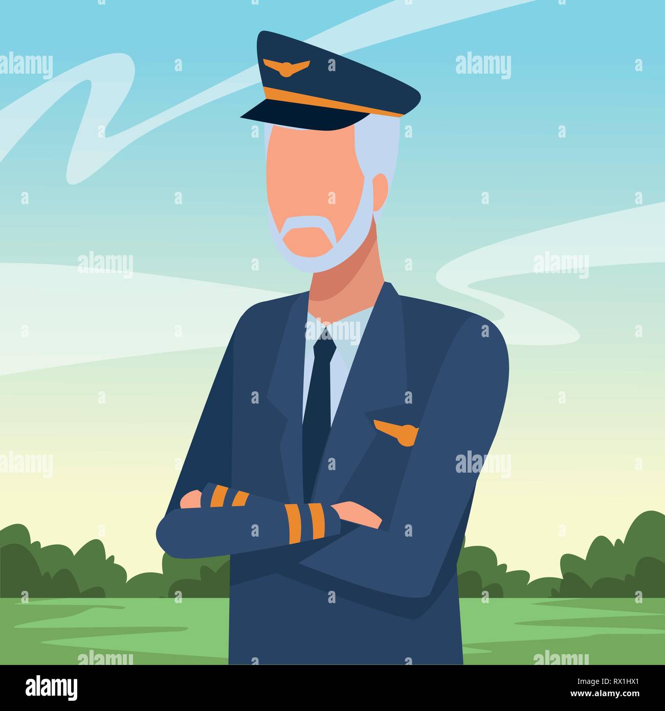 Airliner pilot worker avatar Stock Vector Image & Art - Alamy