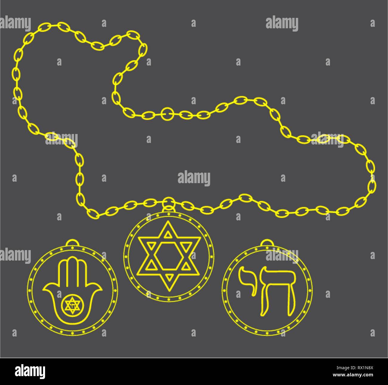 Jewish protection symbols Stock Vector Images - Alamy