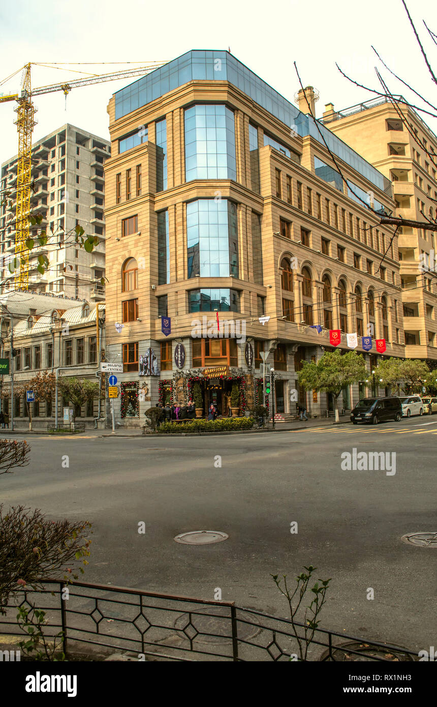 Yerevan, Armenia,January 02,2019:Crossroad of Amiryan street with ...
