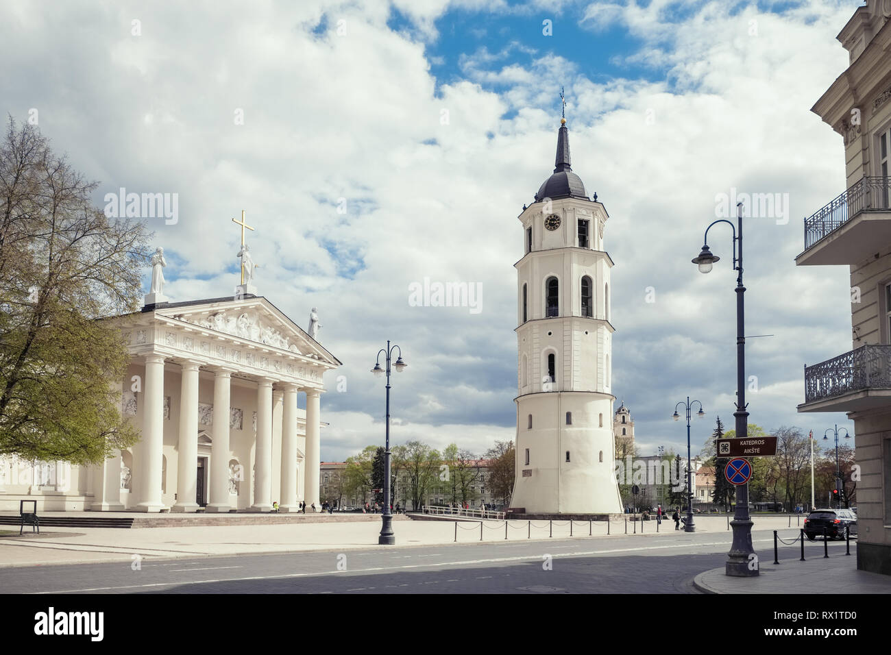 Cathedral square at spring, Vilnius, Lithuania Stock Photo - Alamy
