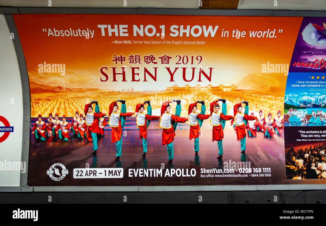 Shen Yun Dancers show advert on a Billboard Advertising poster overhead ...