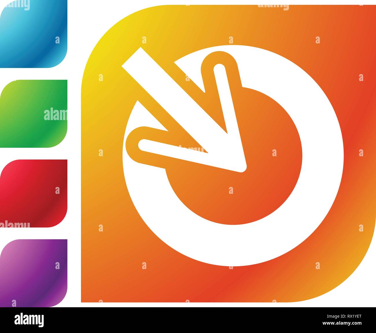 Position, accuracy, alignment concept icon, Cursor points inside a ...