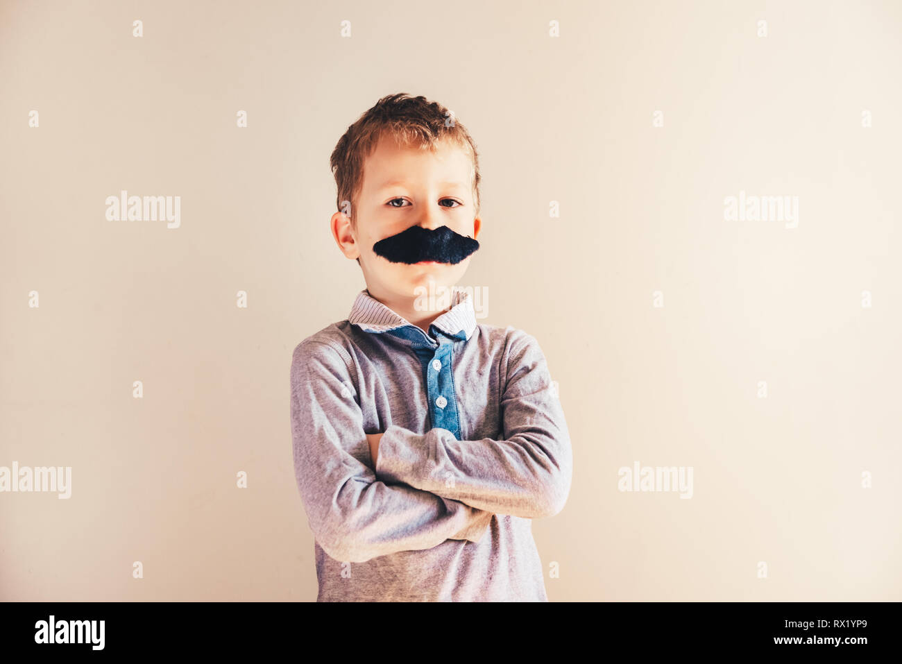 Child with mustache isolated on white Stock Photo - Alamy