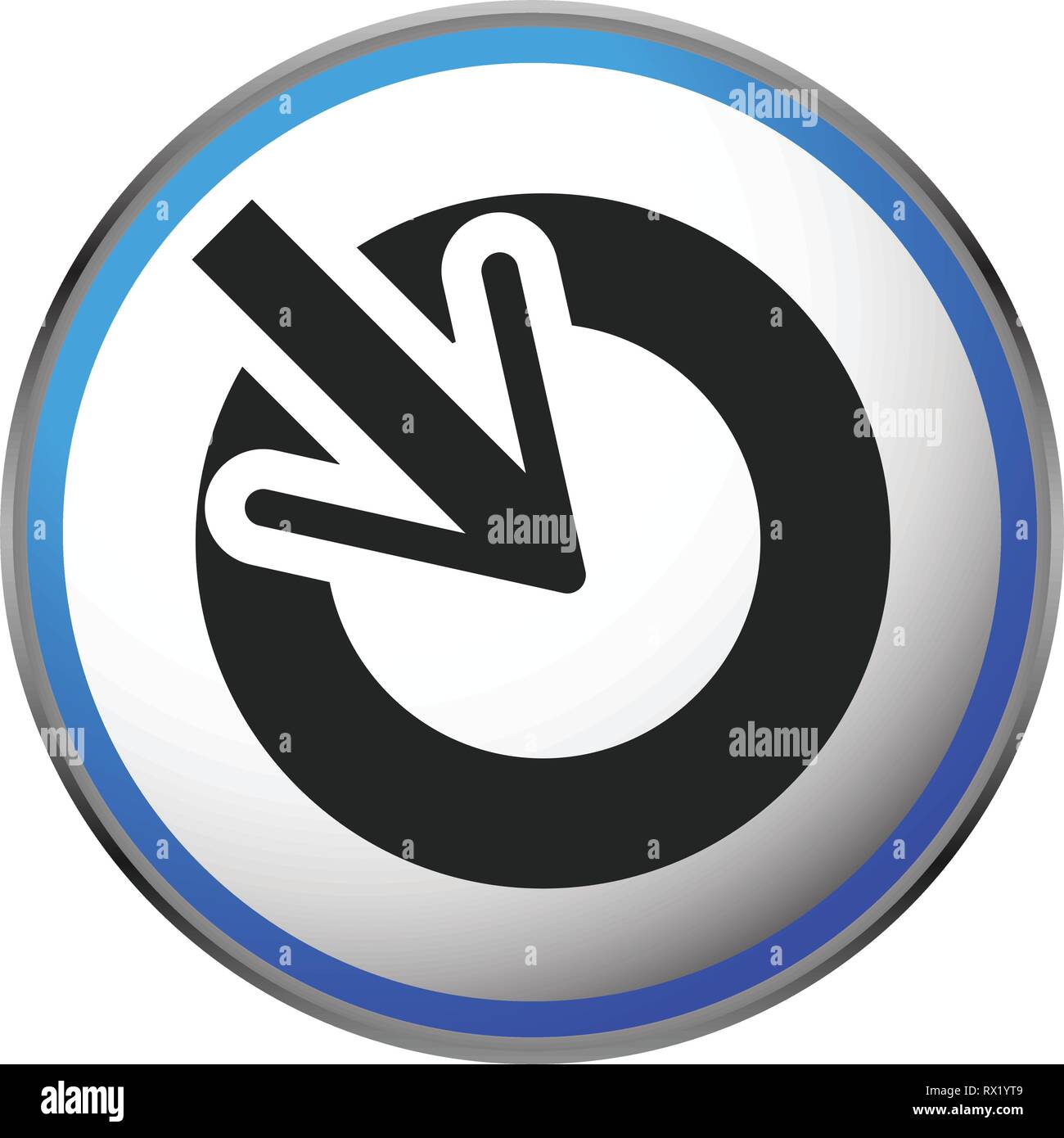 Position, accuracy, alignment concept icon, Cursor points inside a ...