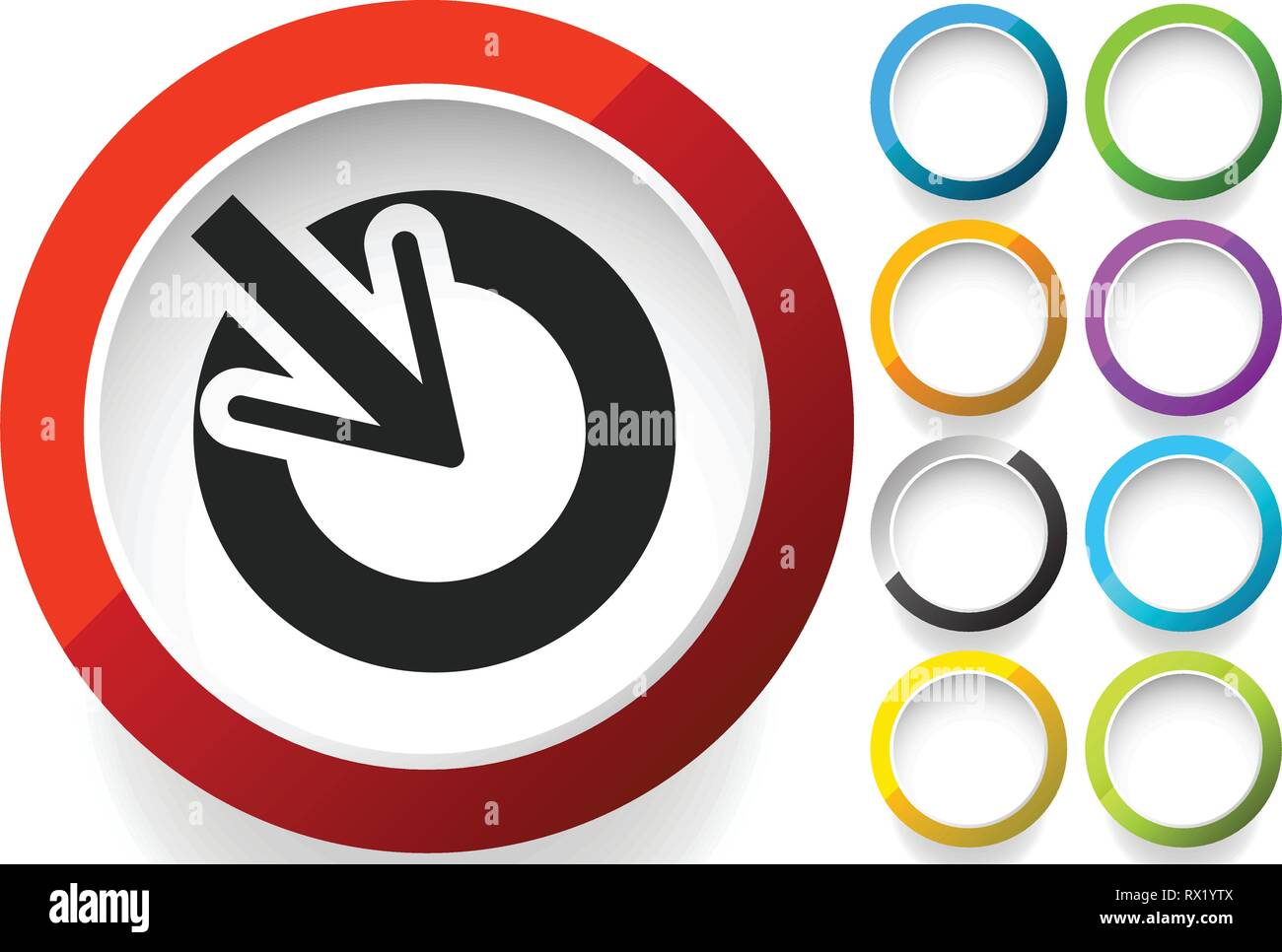 Position, accuracy, alignment concept icon, Cursor points inside a ...