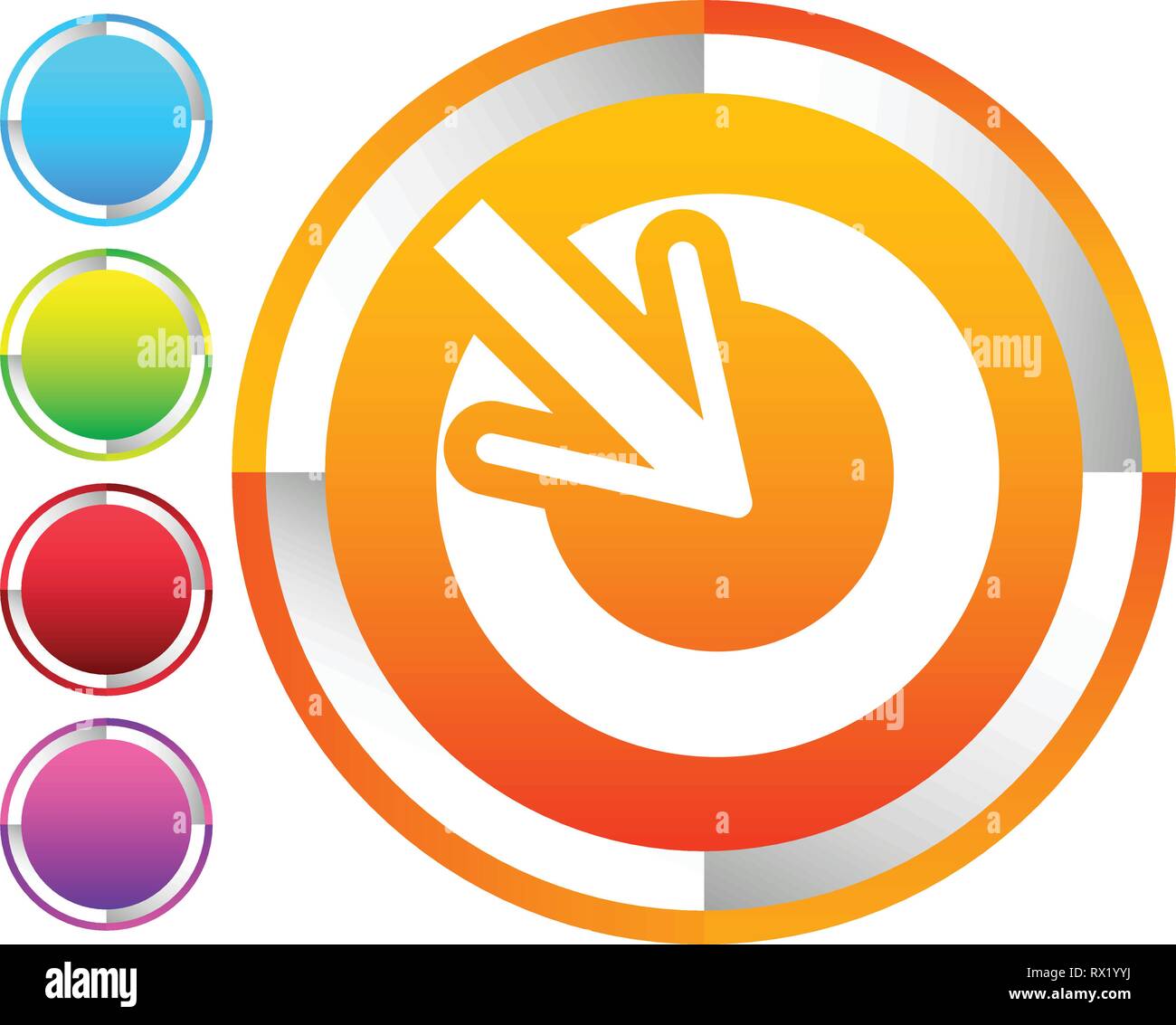 Position, accuracy, alignment concept icon, Cursor points inside a ...