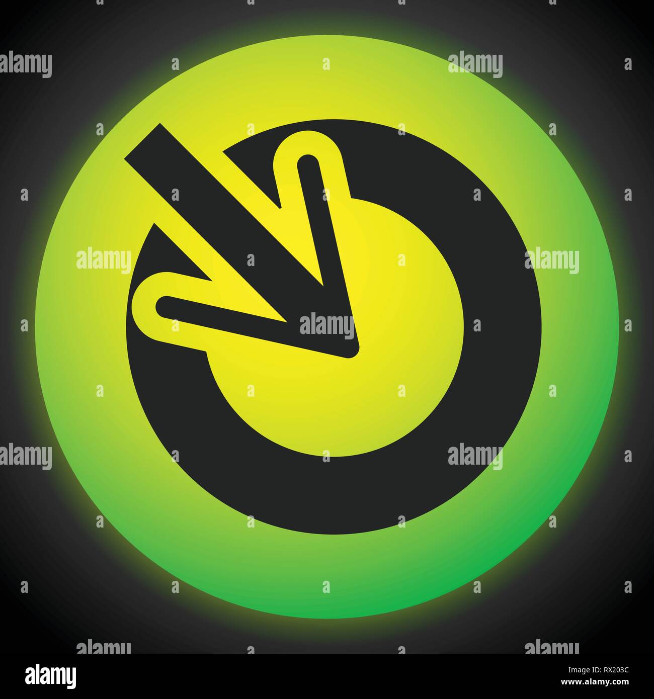 Position, accuracy, alignment concept icon, Cursor points inside a ...