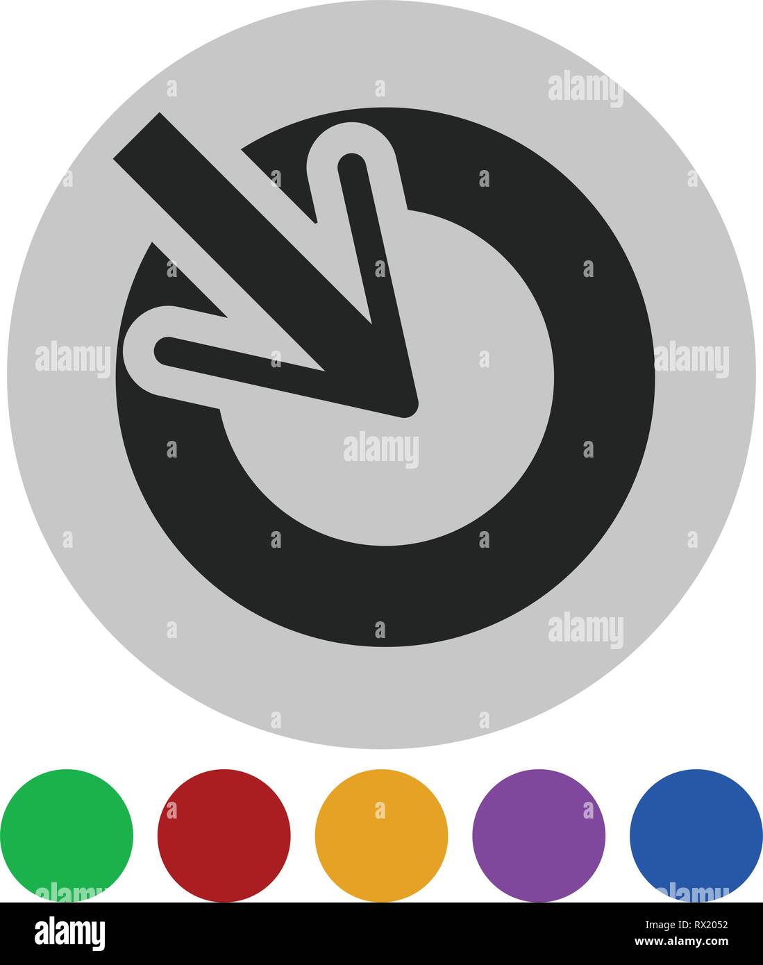 Position, accuracy, alignment concept icon, Cursor points inside a ...